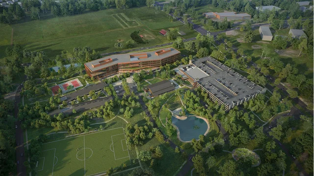 A school, soccer field, amphitheater and gym. Bandwidth breaks ground ...